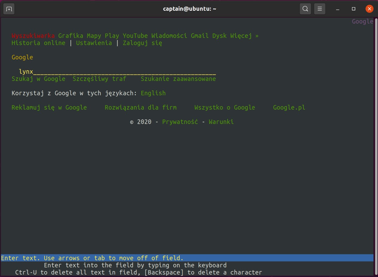 Lynx - przeglądarka inna niż wszystkie. Działa w... terminalu.